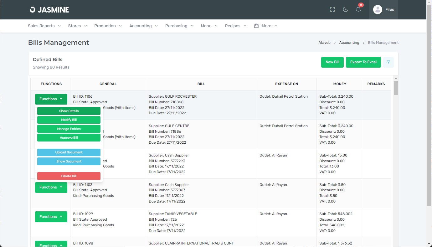 Jasmine RMS - Accounting Management