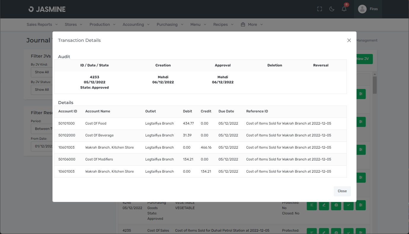 Jasmine RMS - Accounting Management