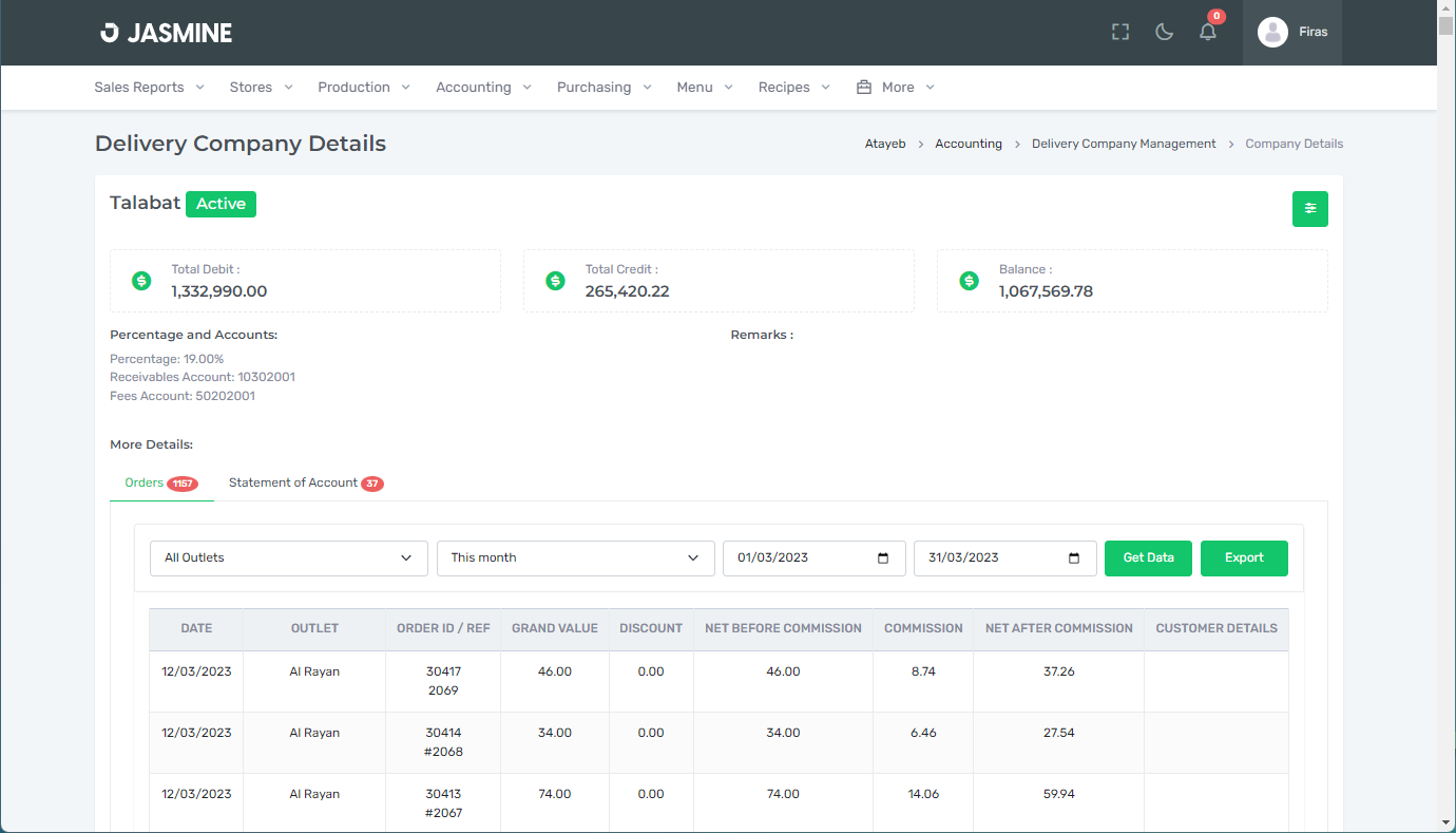 Jasmine RMS - Accounting Management